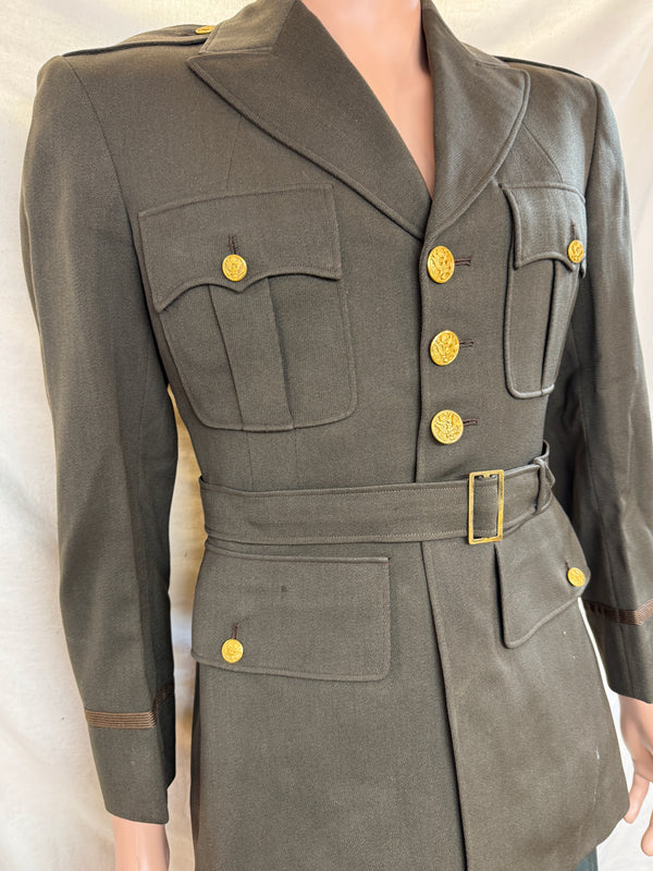 Authentic WW2 USAAF Officer Uniform Dress Coat/Tunic & Belt - Named ...