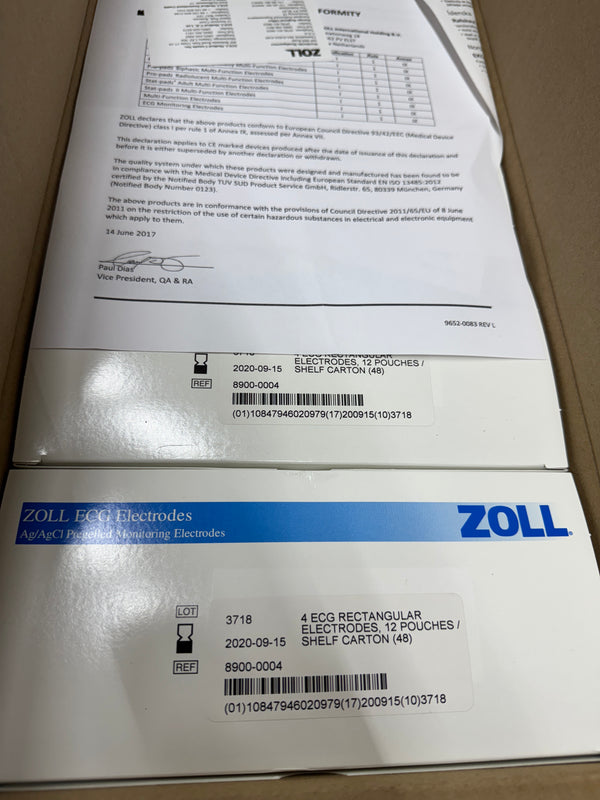 1- CASE (10BOXES)ZOLL ECG ELECTRODES 8900-0004 - LockNWalkHarness