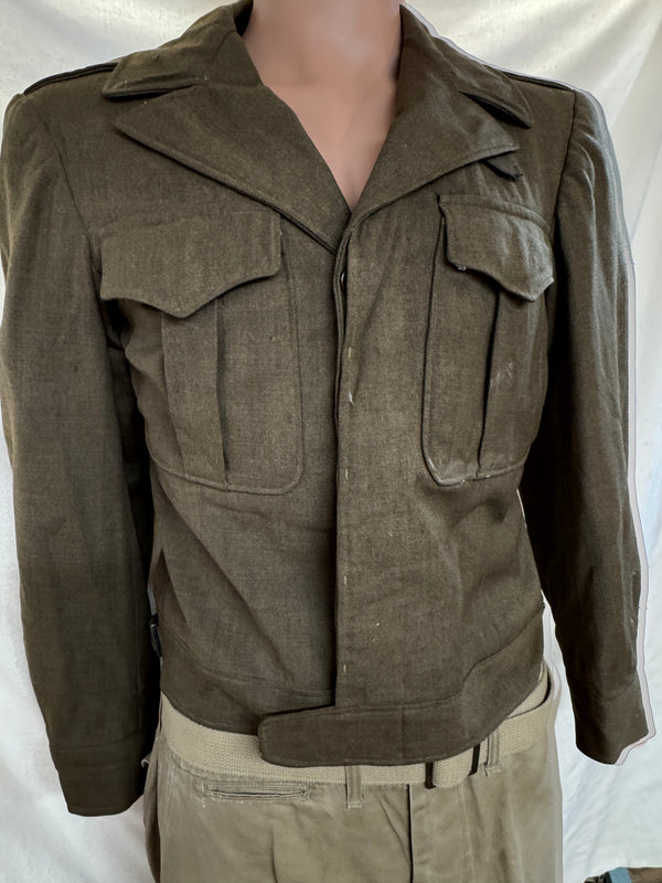 WWII U.S. O.D. Wool Ike Jacket Dated 1944 Size 36 Regular No Insignia ...