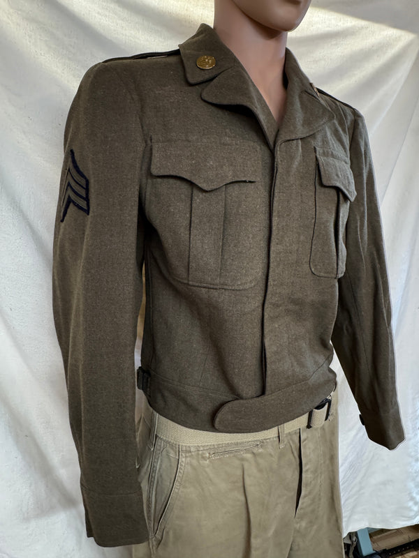 DATED 1944 WWII USAAF OD WOOL IKE EISENHOWER MILITARY TUNIC NAMED 36 R ...