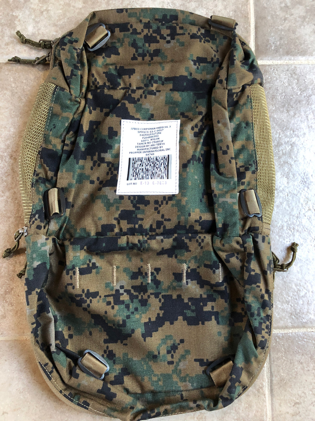 "NEW" USMC APB03 Medical Corpsman Assault Pack with All Insert Panels ...