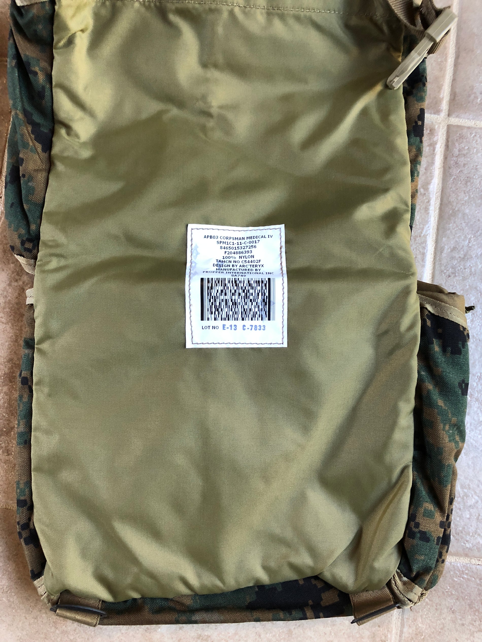 "NEW" USMC APB03 Medical Corpsman Assault Pack with All Insert Panels ...