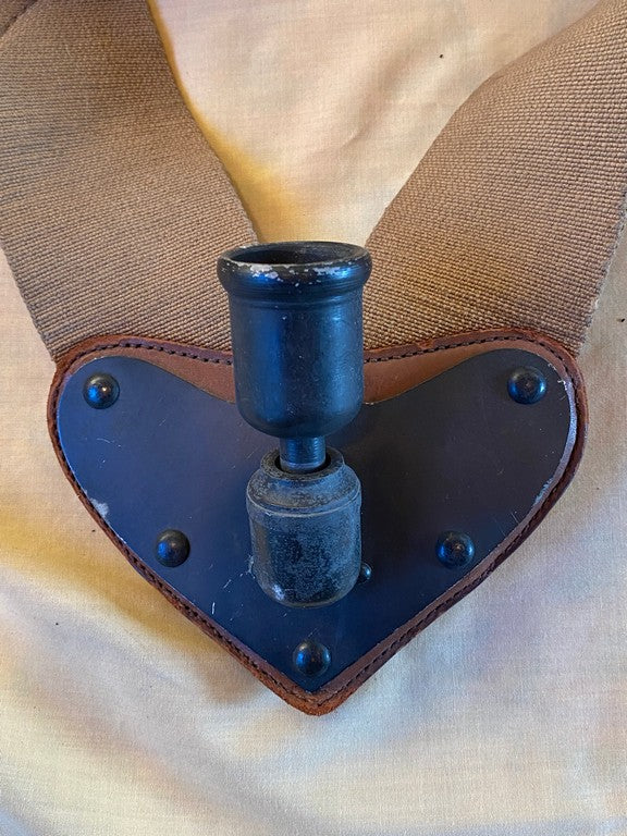 ANTIQUE WWI OR WWII US ARMY FLAG BEARER PARADE HARNESS FLAGPOLE CARRYI ...