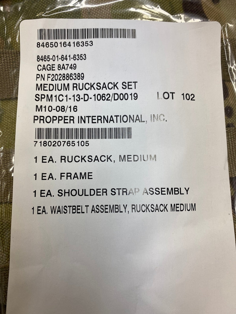 COMPLETE ARMY OCP MOLLE MEDIUM RUCKSACK W/ SHOULDER STRAPS FRAME & WAI ...