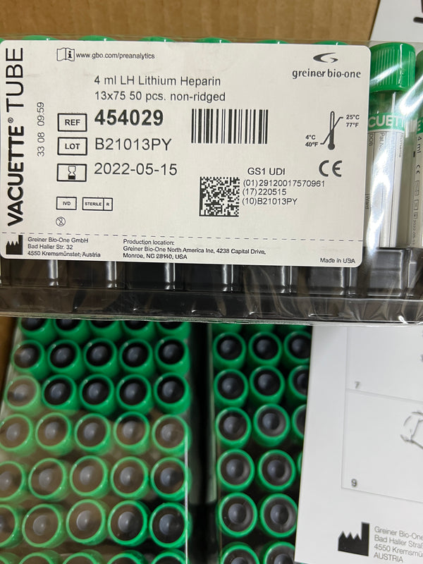 Vacuette 454029 4ml Tubes Non-Ridged Case 1200 New Sealed ...