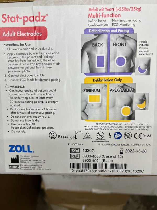 Box of (12) ZOLL Stat Padz Electrodes - LockNWalkHarness