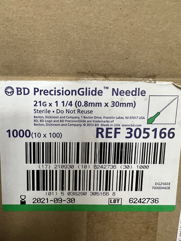 BD PrecisionGlide Needle 21G x 1 1/4 - LockNWalkHarness