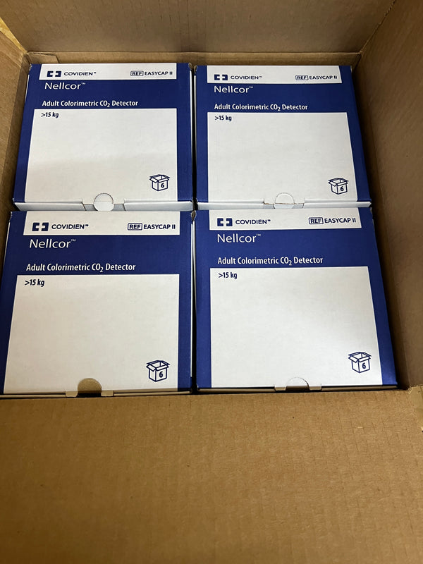 Case Of 4 Boxes -NELLCOR Adult Colorimetric CO2 Detector Easy Cap II ...