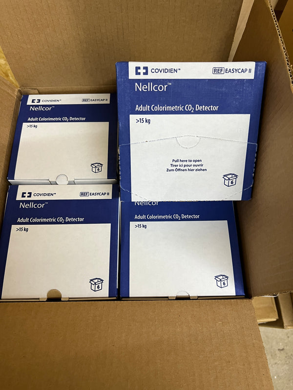 Case Of 4 Boxes -NELLCOR Adult Colorimetric CO2 Detector Easy Cap II ...