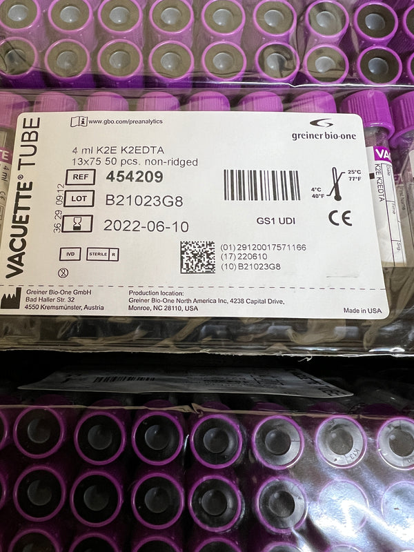 Vacuette 454209 4ml Tubes Non-Ridged Case 1200 New Sealed ...